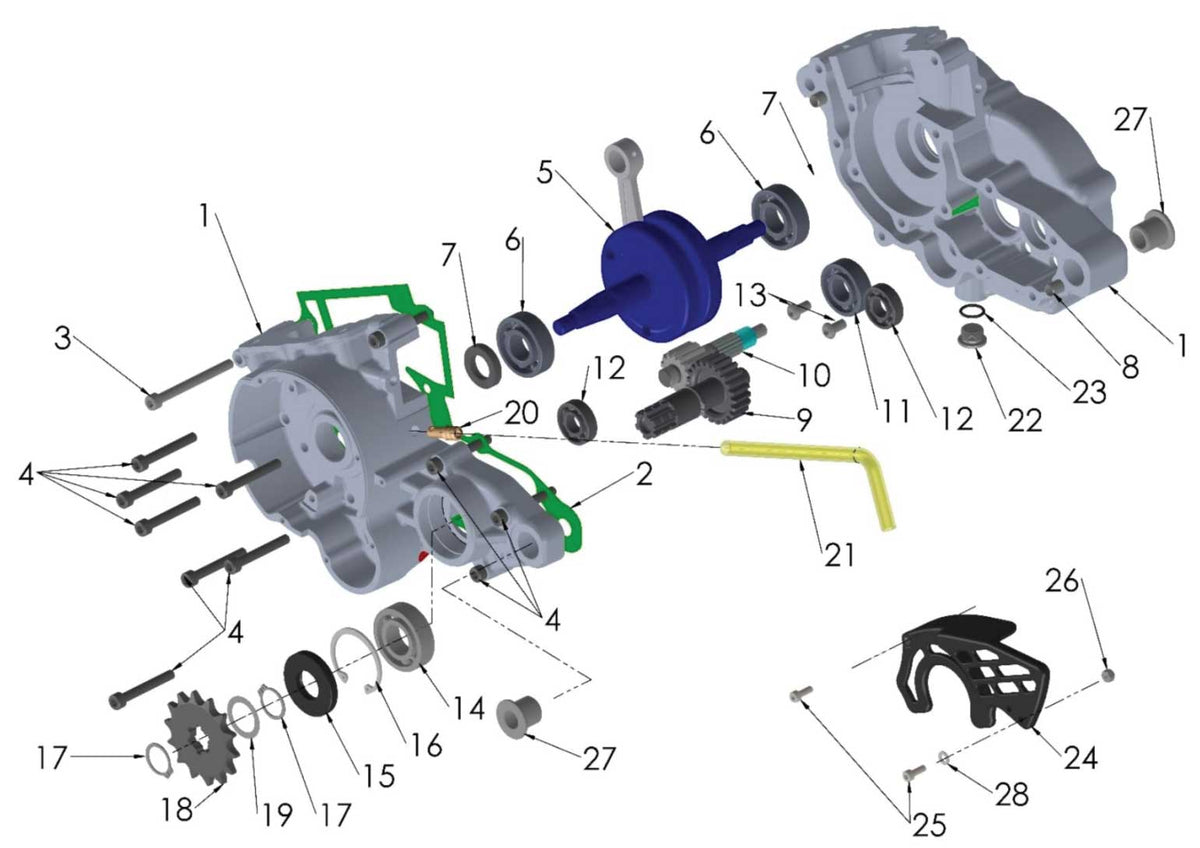 2024 - 2026 COBRA CX50FWE - VENOM ENGINE, BOTTOM END & TRANSMISSION (F ...