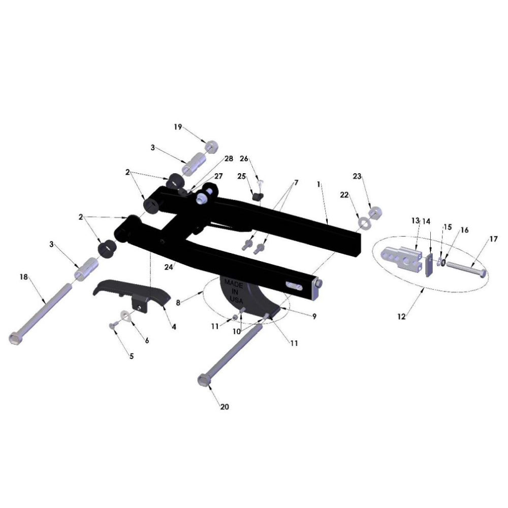 2017 - 2024 CX50 - SWINGARM ASSEMBLY (JR/P3) – Carolina Cobra